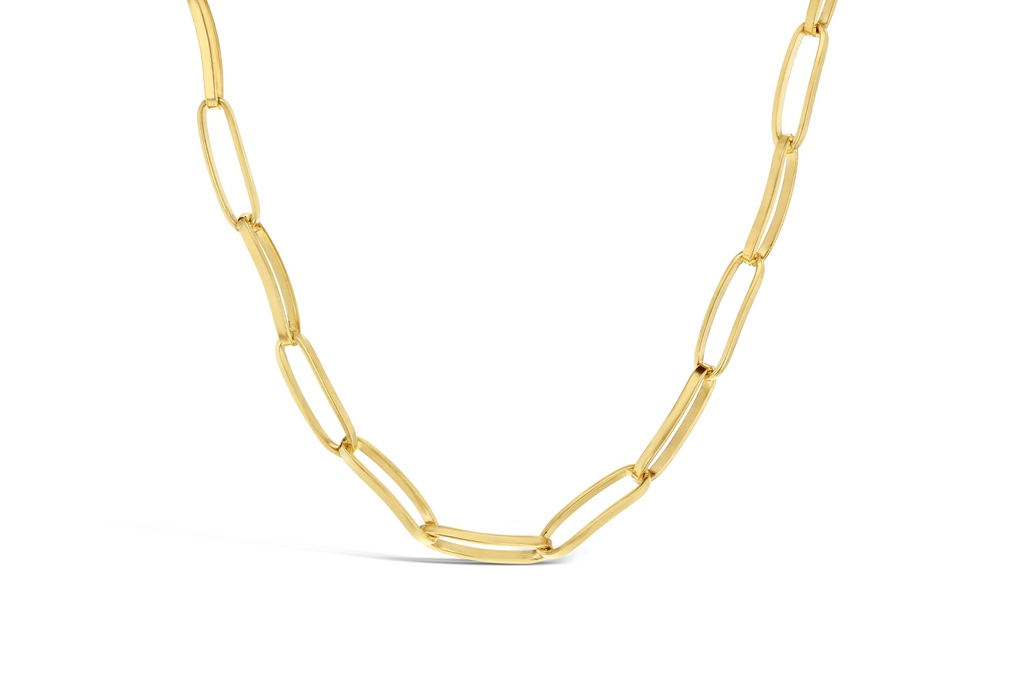 9CT SILVER FILLED SQUARED PAPERCLIP CURVED BARS | Golden Mile Jewellery ...