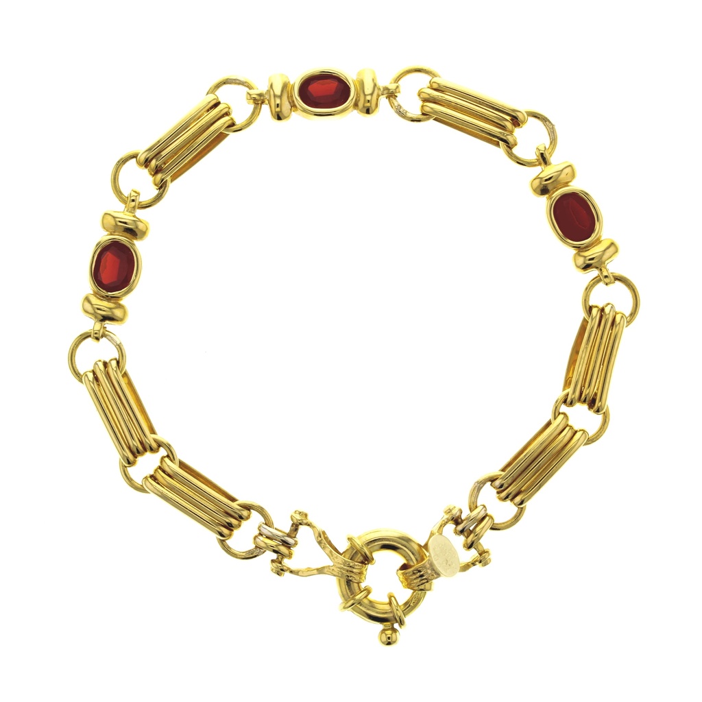 SOLID TRIPLE BARS & RINGS WITH 3 X STONE SET | Golden Mile Jewellery ...